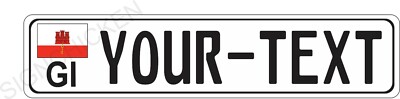 GIBRALTAR, EURO TAG, European style License Plate, Custom, ANY TEXT | eBay