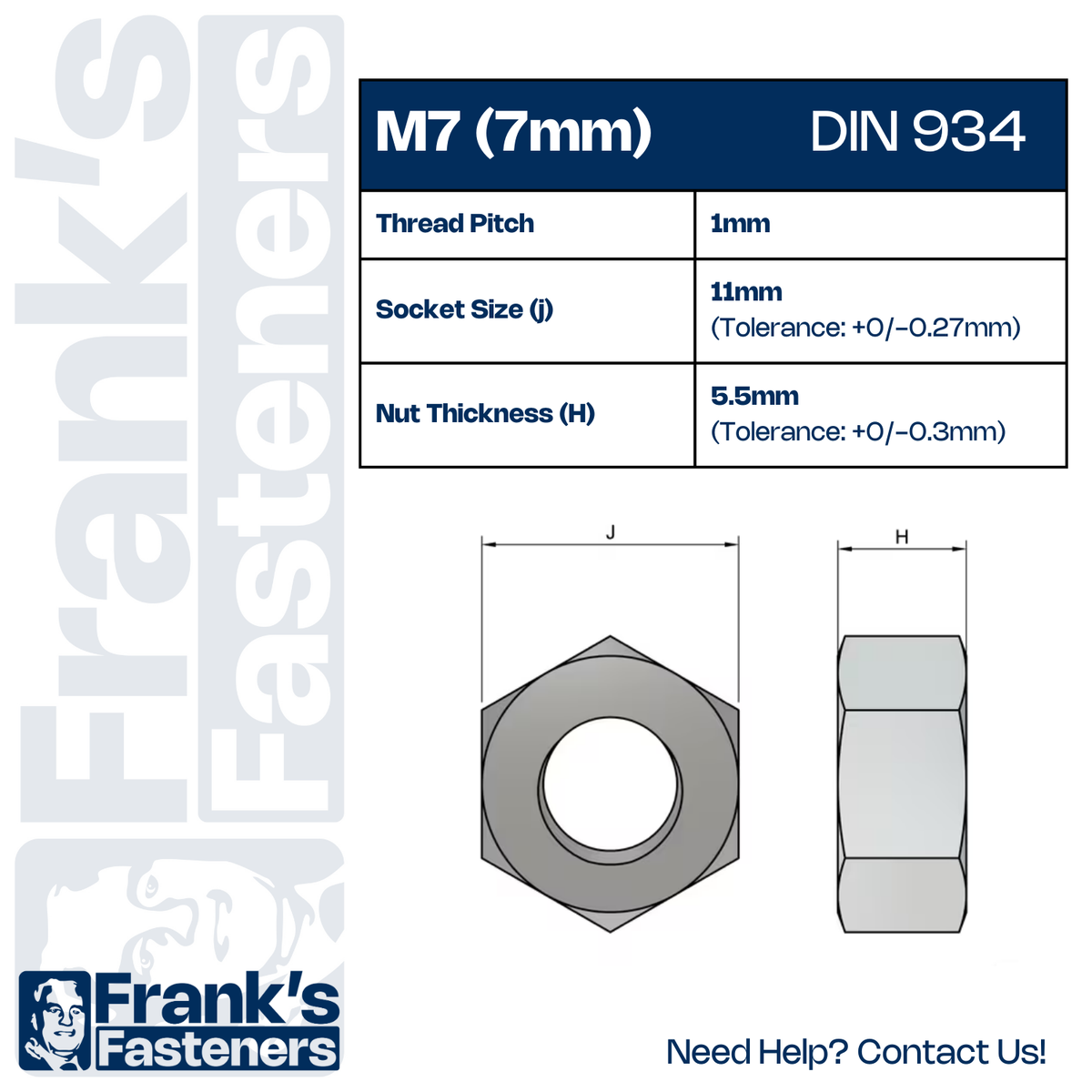 Nut Metric Tolerance