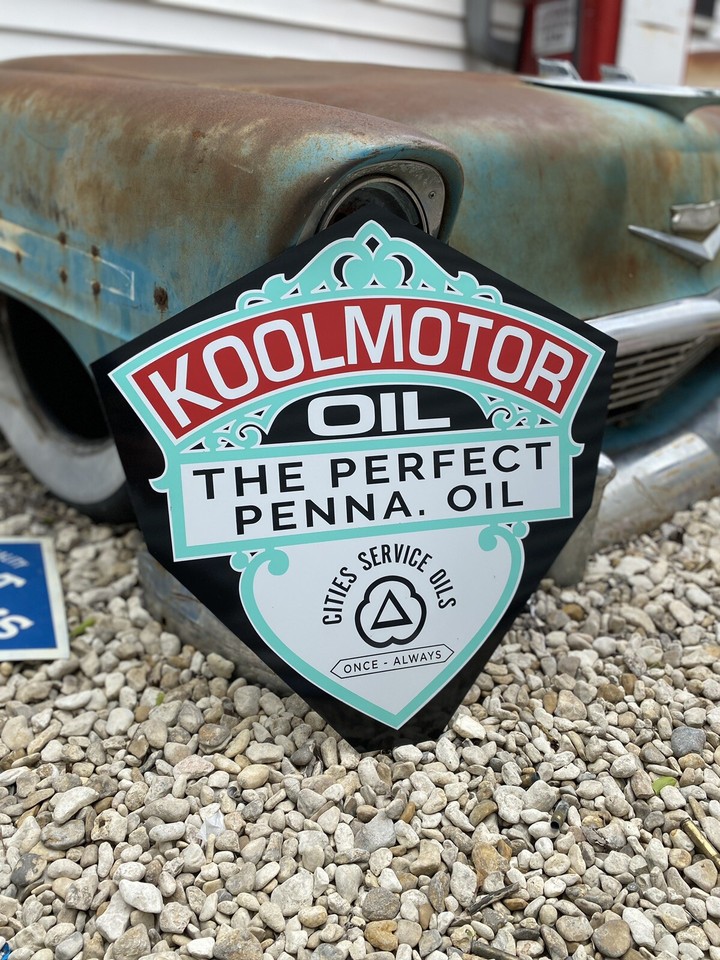 Antique Vintage Old Style KoolMotor Oil Cities Service Sign! | eBay