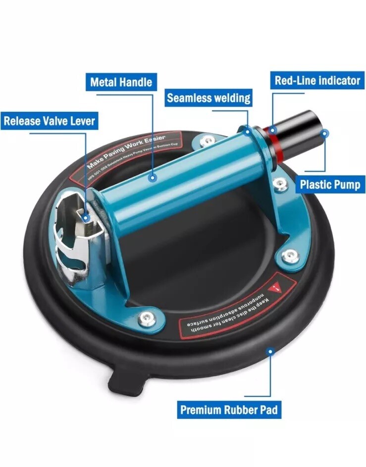 Glass Suction Cups 8" Heavy Duty Vacuum Glass Suction Cup to Lift Large ...