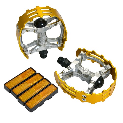 Wellgo Old school BMX MTB XC-II Bear Trap 9/16" Bicycle Pedals , Gold ...