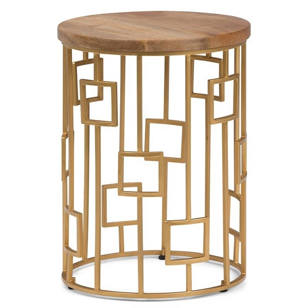 Simpli Home Rhys Metal/Wood Accent Table for sale online | eBay