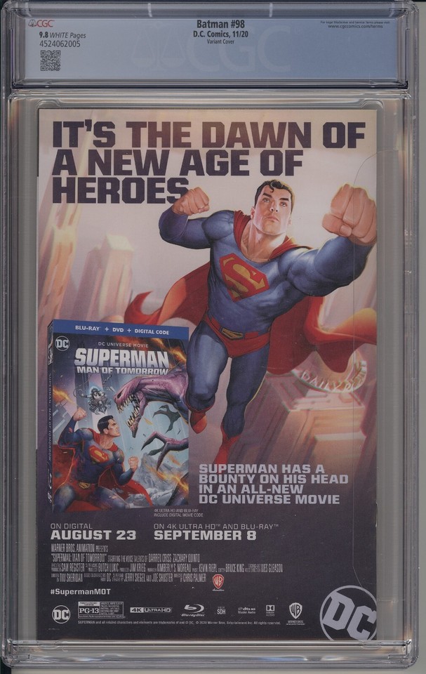 BATMAN #98 - CGC 9.8 - FRANCESCO MATTINA CARD STOCK VARIANT - DC COMICS ...