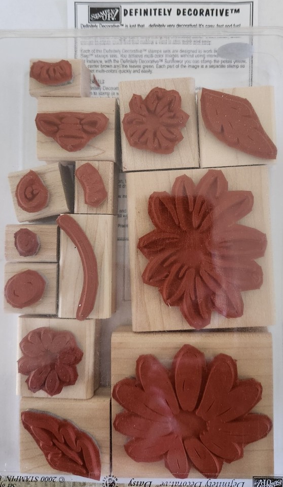 Stampin' Up! DEFINITELY DAISY Rubber Stamps -2000 Retired Set OF 13 Set ...