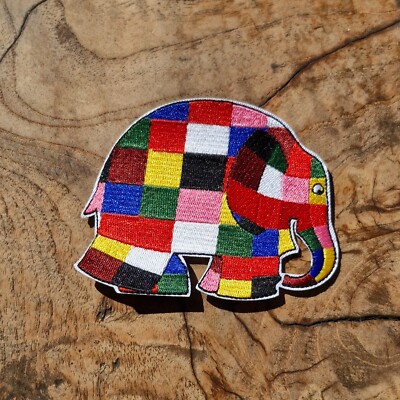 Elmer the Patchwork Elephant Kids Book Character Iron On Embroidery ...