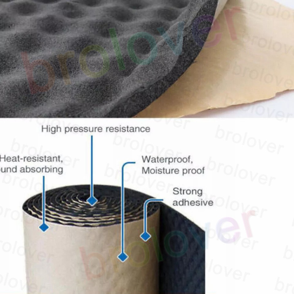 2M Soundproofing Foam Roll Self Adhesive Acoustic Mat Sound Absorbing ...