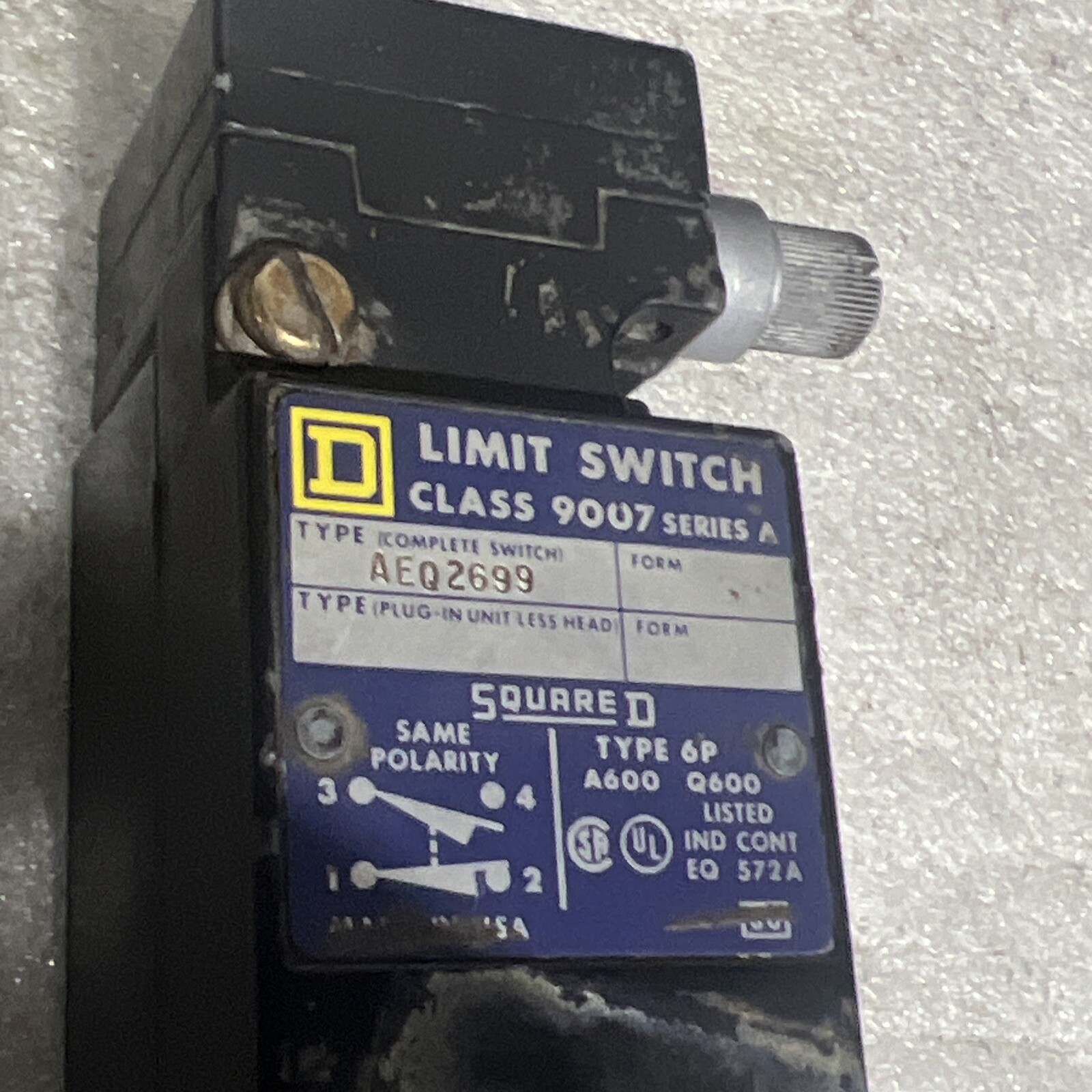 Square D Class 9007 Ser. a Limit Switch AEQ2699 for sale online | eBay