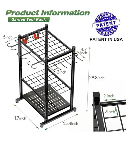 Garden Tool Organizer Storage Hooks Yard Tower Rack Organization up to ...