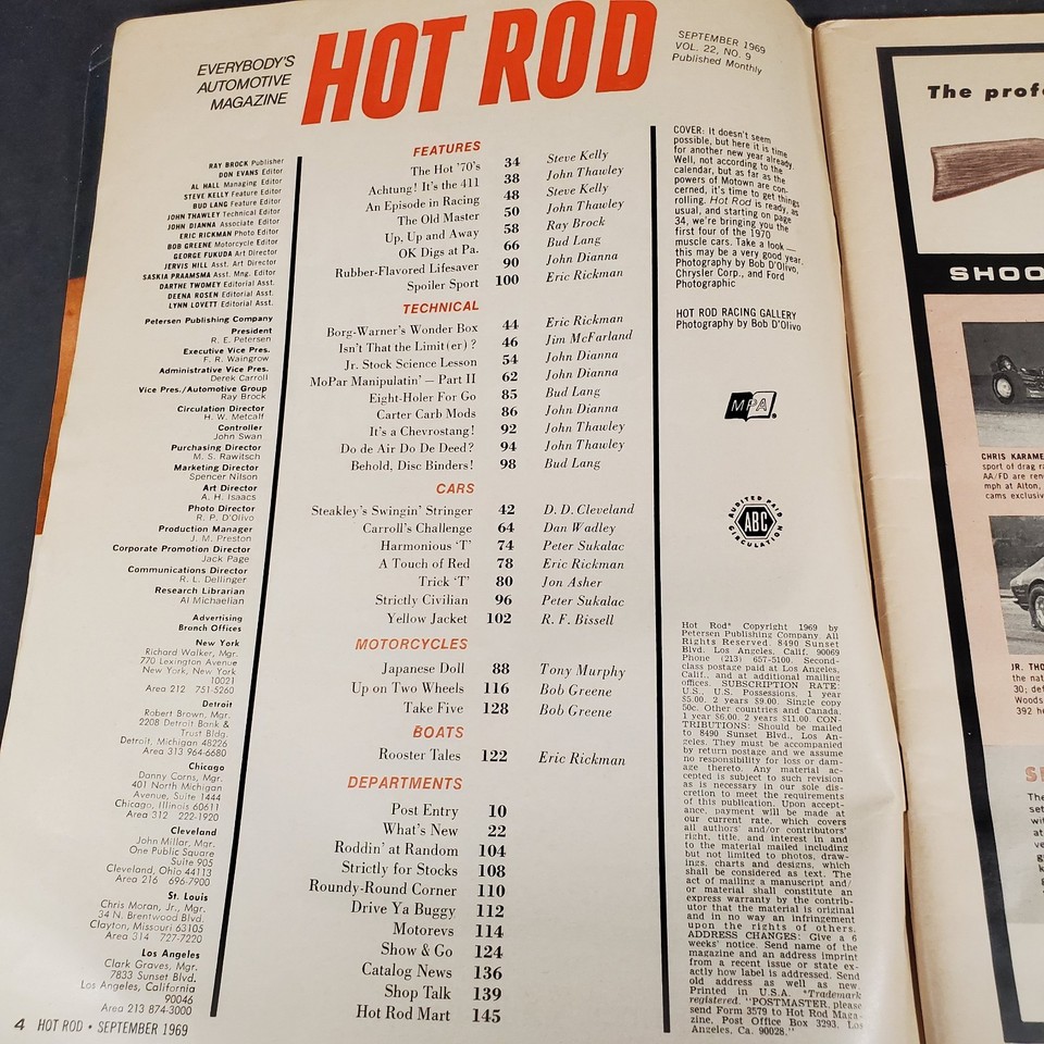 Hot Rod Magazine September 1969 Ford Torino 'Cuda Challenger Montego ...