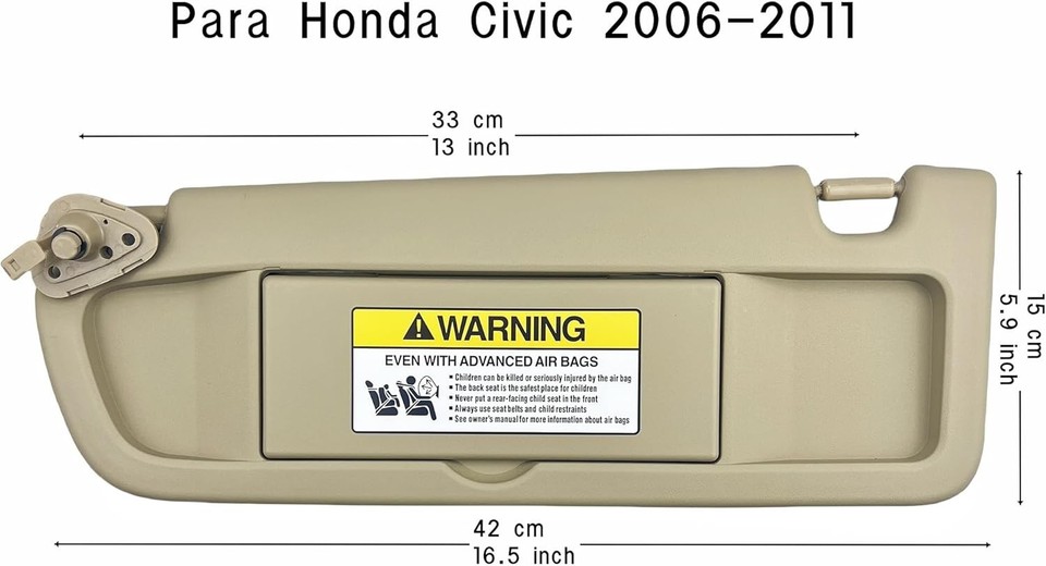 Pair of Left and Right Sun Visors with retainers and Screws for Honda ...