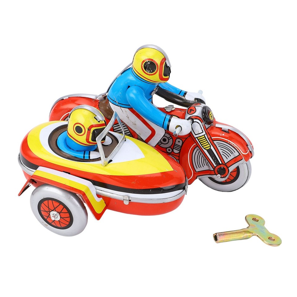 Wind Up Motorcycle Toy Iron Retro Collectible Three Wheeled Motorcycle ...