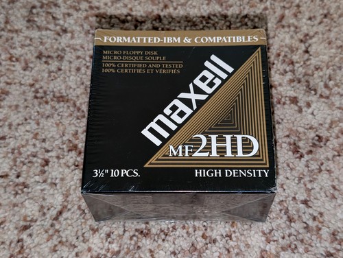 SEALED Pack of 10 Maxell MF2HD 3.5" Floppy Disks IBM Formatted 3 1/2 ...