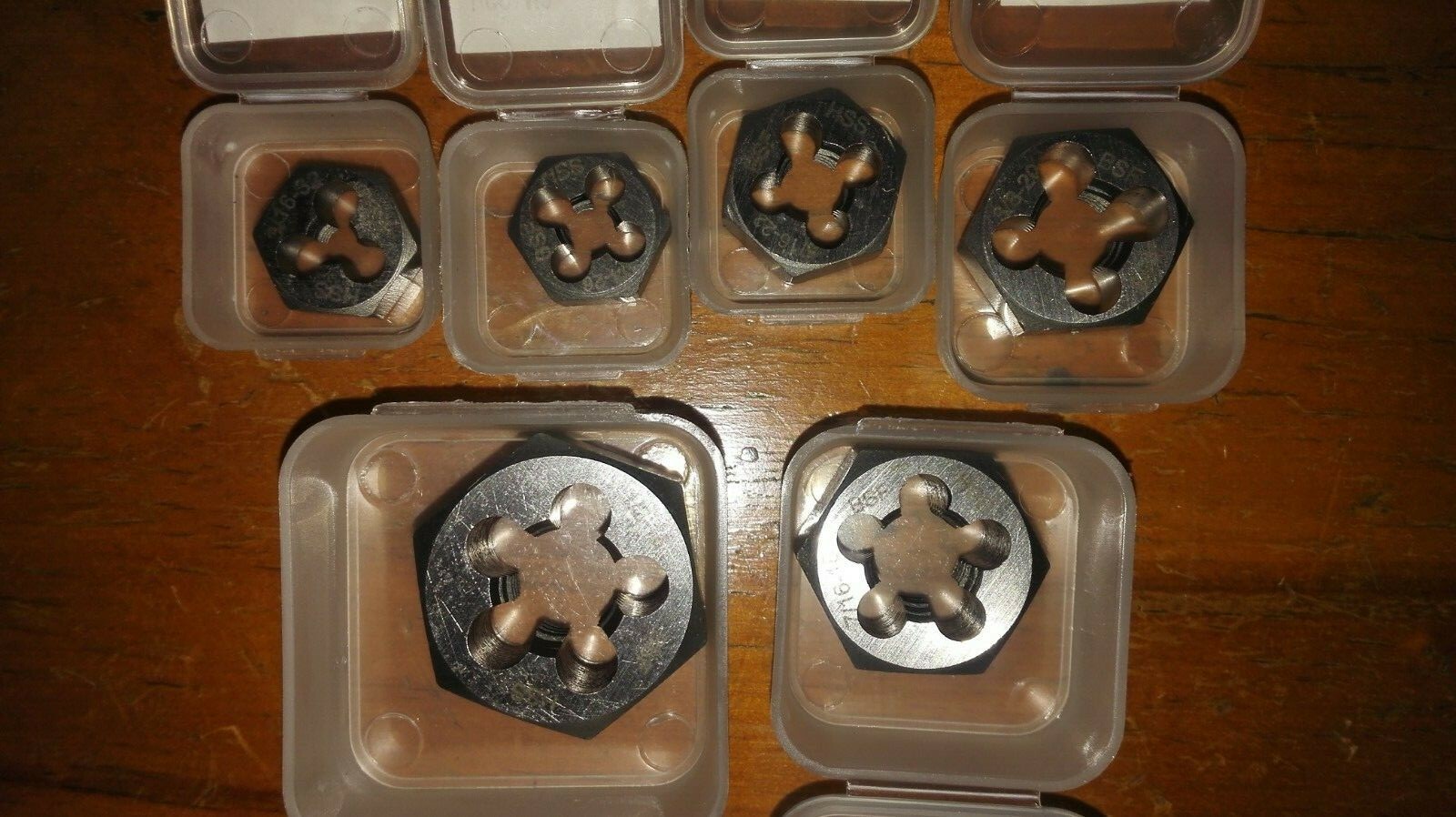 6x HSS parallel ANSI HEX Die nuts nut set: BSF 3/16 1/4" 5/16" 3/8" 7/ ...