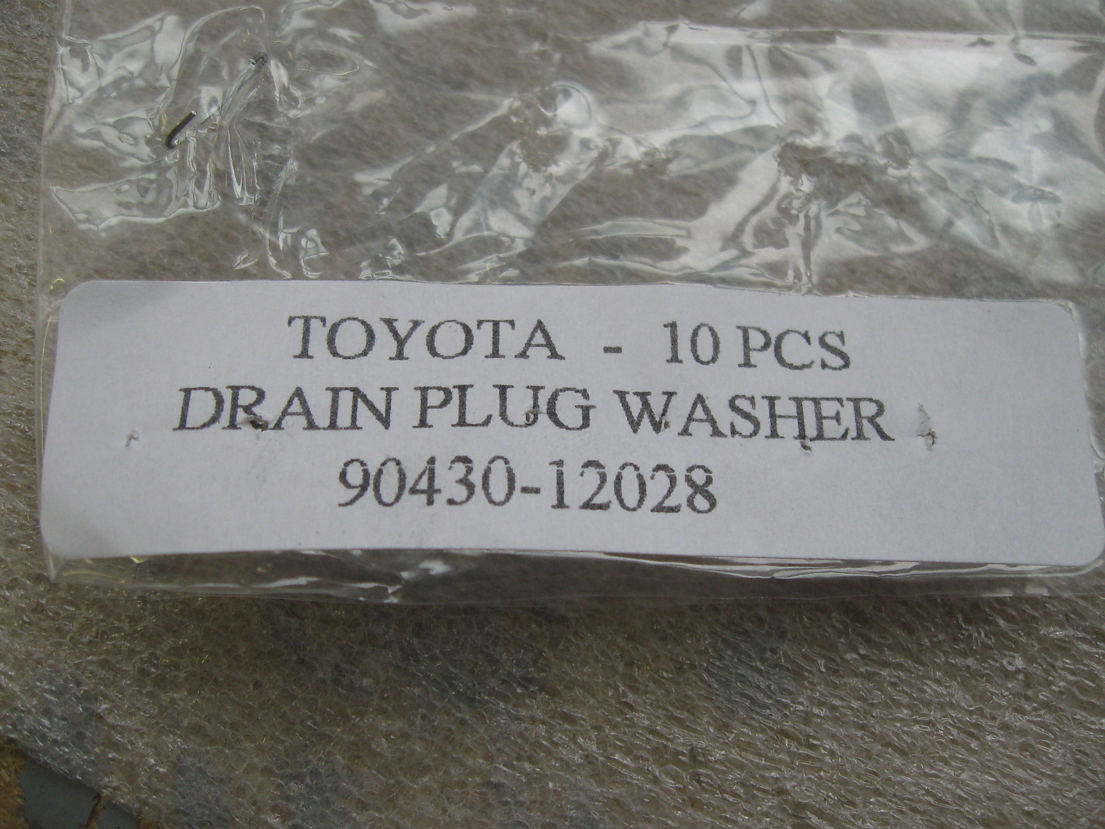 10 PC OIL DRAIN PLUG SEALS GASKETS 12MM FIBER (P/N 90430-12028) FITS ...