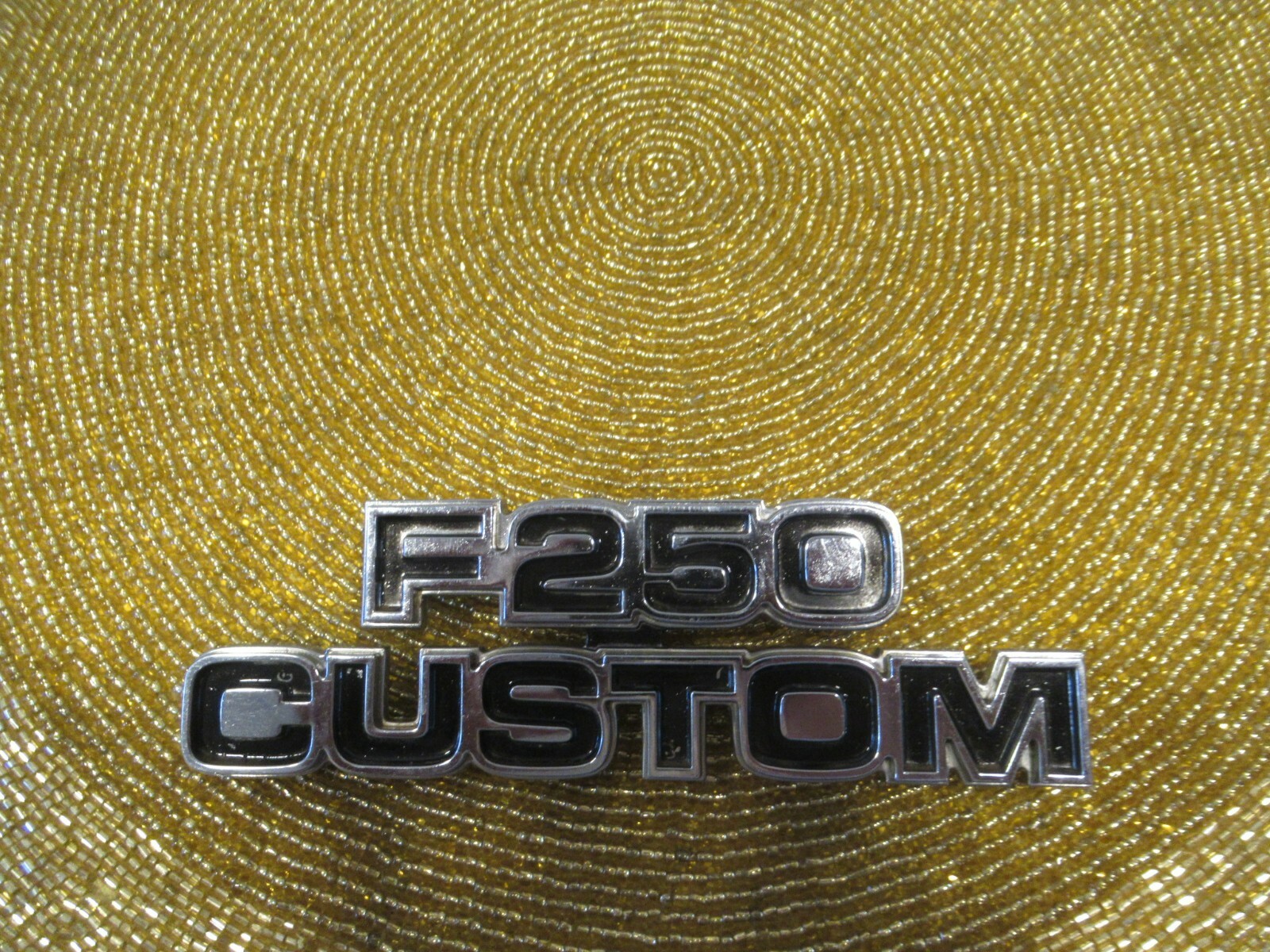 77 - 79 Ford Truck F250 Custom Chrome Fender Emblem Badge Trim Pair OEM ...