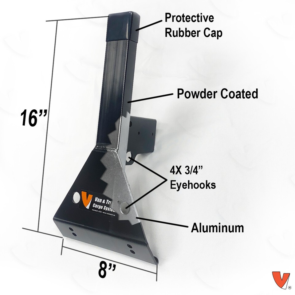 Dodge Ram All Years Van 3 bar Heavy Duty Ladder Roof Racks Steel BLACK ...