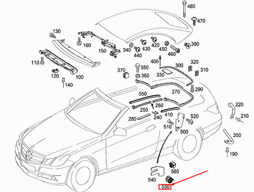 MERCEDES-BENZ E Cabrio A207 Folding Top Tolerance Ring A2077740095 ...