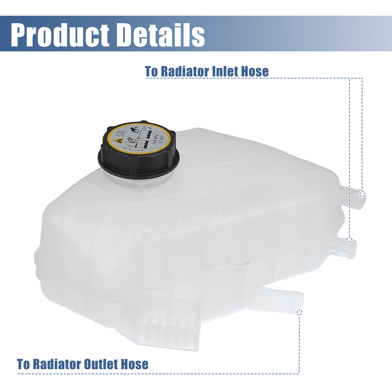 1 Set Radiator Coolant Expansion Header Tank Bottle with Cap for Ford ...
