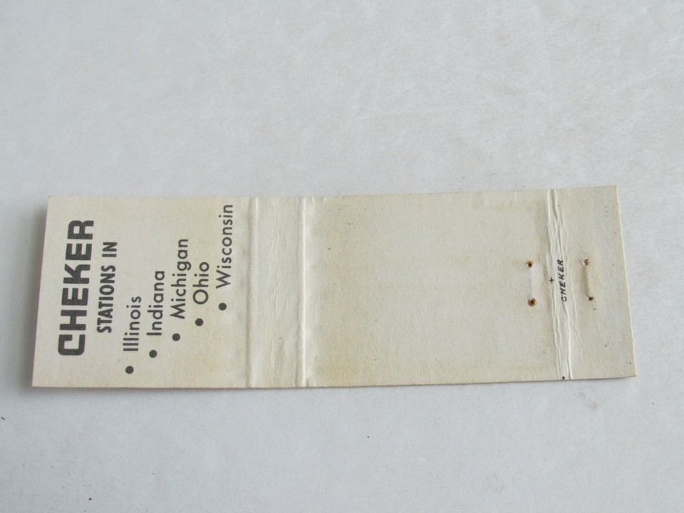 AF286 Vintage Matchbook Cover Cheker Gasoline IL Illinois | eBay