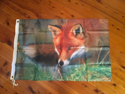 Red fox nature conservation Wall hanging home decor poster flags man ...