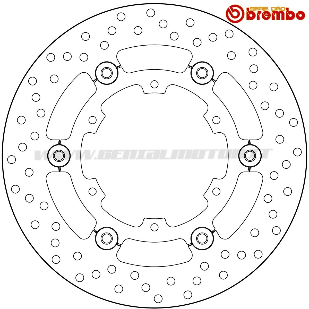 Brake Disc Floating Brembo Oro Rear for KTM Adventure R 1090 2017 ...