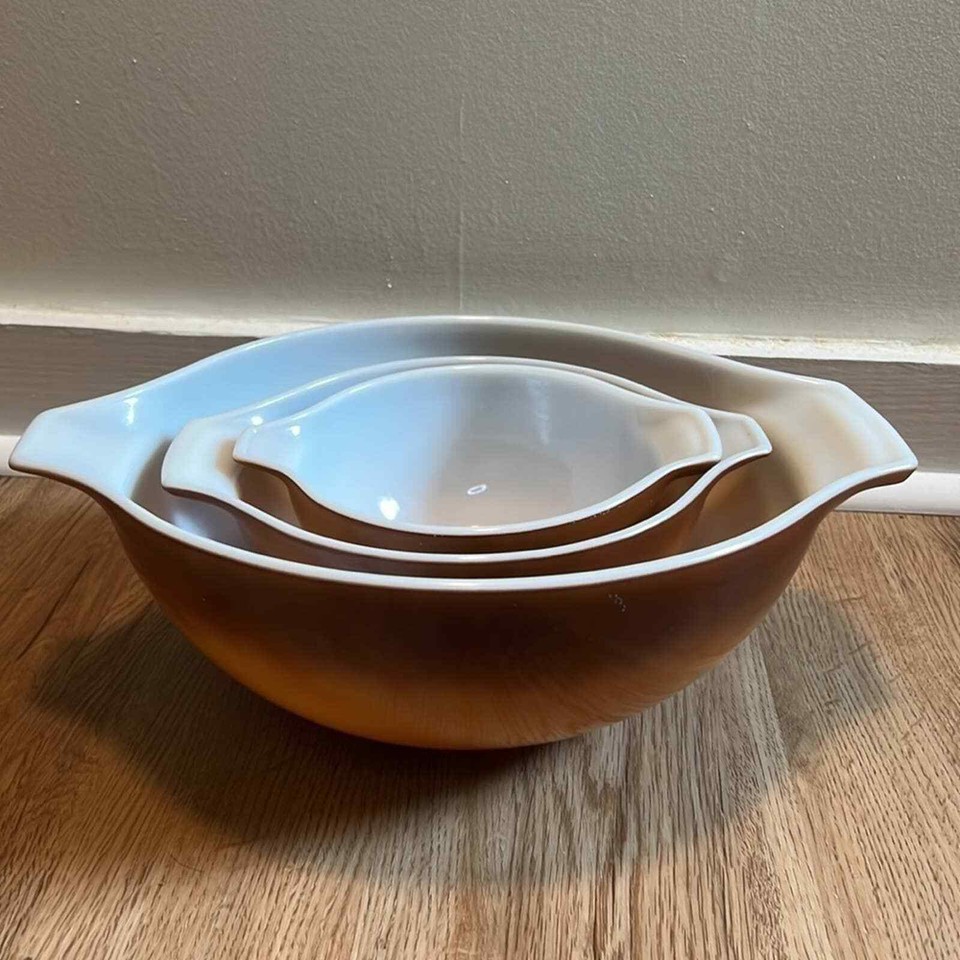 Vintage 1970s Pyrex OLD ORCHARD Cinderella mixing bowls - 3 | eBay