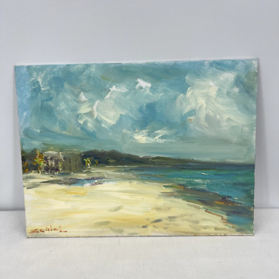 Original Artwork Study 9”x12” Oil On Canvas Panel Shoreline By Tadeusz ...