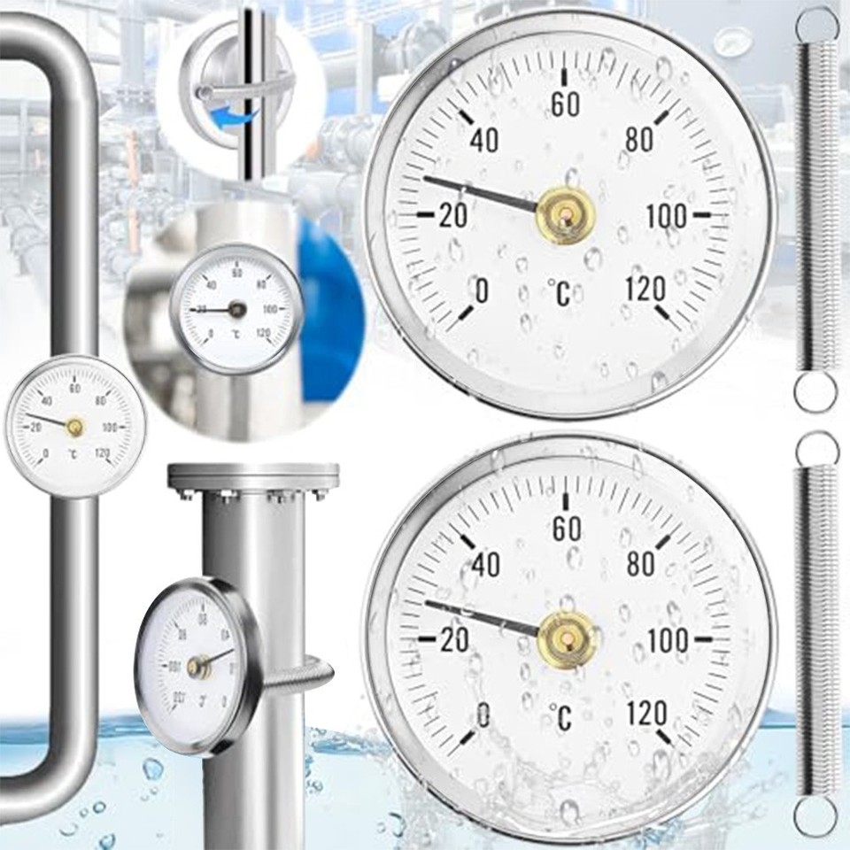 Pipe Thermometer SS Pipe Thermometer 2°C Precision Spring And Hook ...