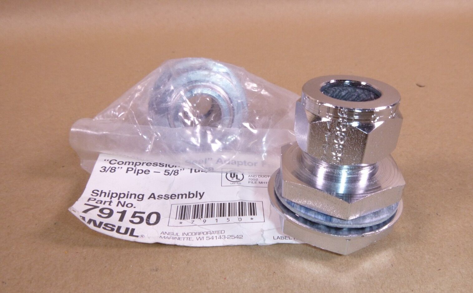 Ansul 79150 Fire Extinguisher Compression Seal Adaptor 3/8" Pipe To 5/8 ...