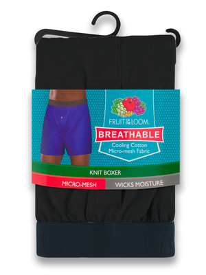 Fruit of the Loom Men's Breathable Cooling Cotton Micro Mesh Knit Boxer ...