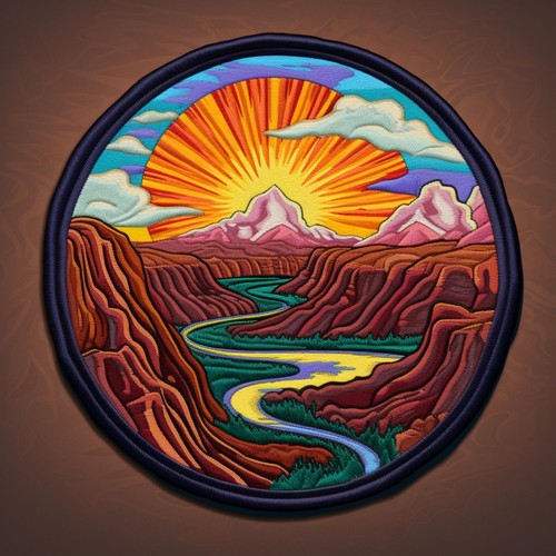 Explore Nature Patch Iron-on Applique Travel Souvenir Mountain River ...