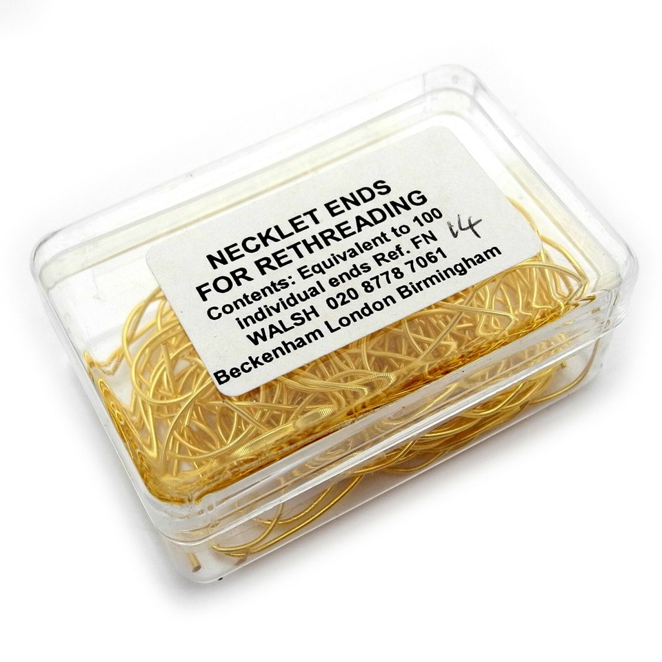 Pearl & Bead Necklace Ends French Wire Gimp Buillon Gilt Gold Small ...