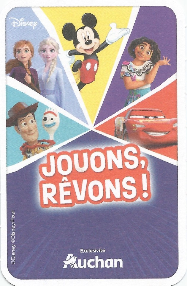 CARTE DISNEY PIXAR. JOUONS REVONS. AUCHAN 2024. ELEMENTAIRE. FLAM N° 13 ...