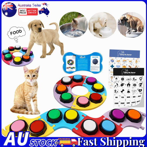 Pet Dog Recordable Training Buttons, Set of 8 Colors Cat Buttons with 4 ...
