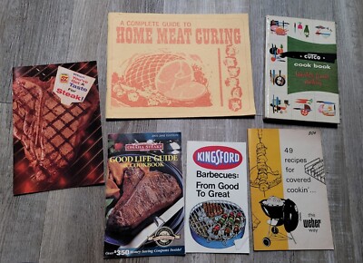 Lot Of Vintage Cook Books Cooking Weber Barbque Kingsford Cutco Meat ...