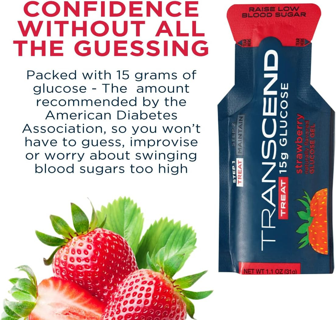 Transcend 15g Glucose Gel Packs Raise Blood Sugar Support - Strawberry ...