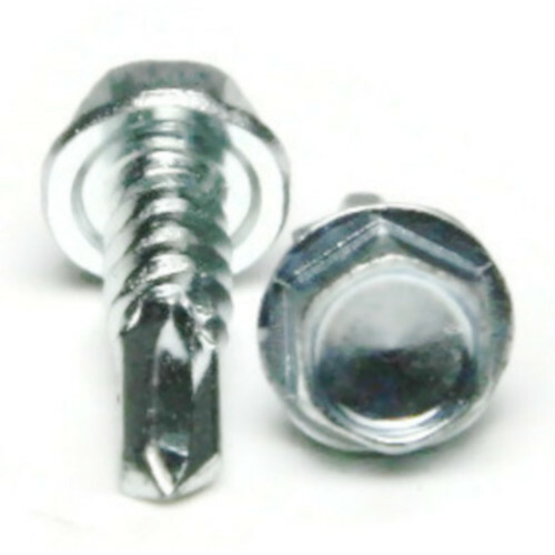 #12 Self Drilling Screws - Zinc Plated Steel Hex Washer Head - Select ...