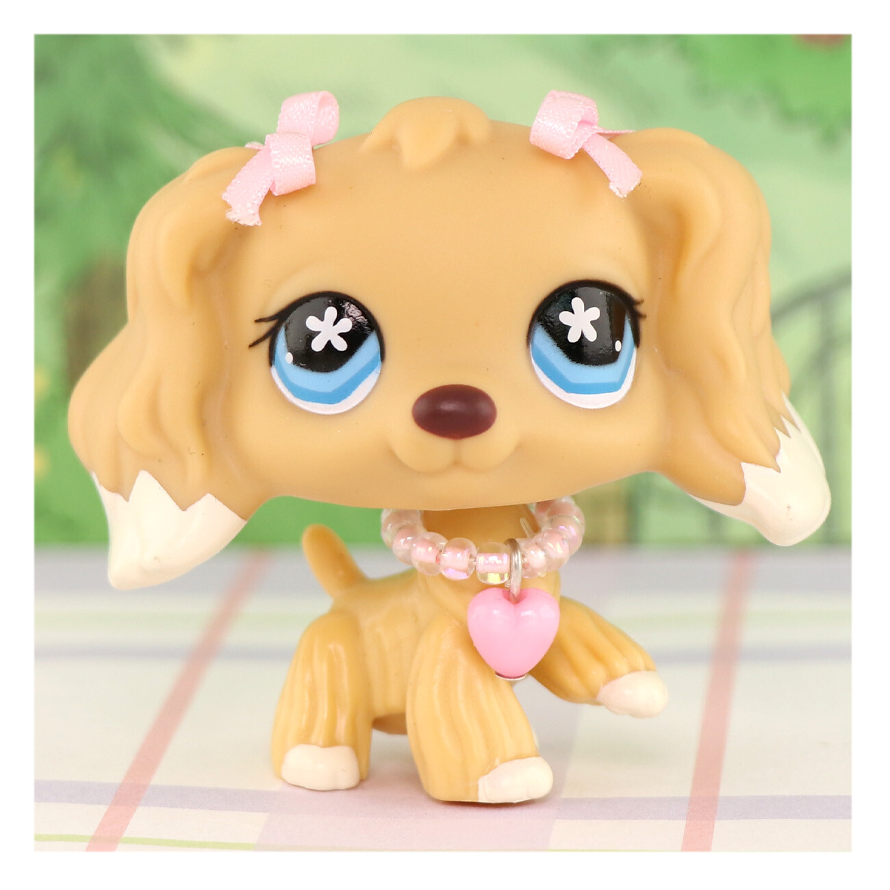 LPS Tan Cocker Spaniel #575 Brown Ears Star Eyes Dog Action Paw up ...