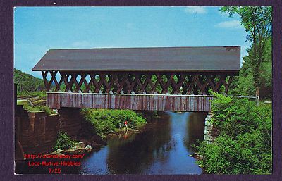 LMH Postcard KENISTON COVERED BRIDGE Town Lattice Truss Andover ...