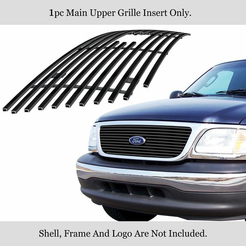 For 1999-2003 Ford F-150 Bar Style Upper Stainless Black Billet Grille ...
