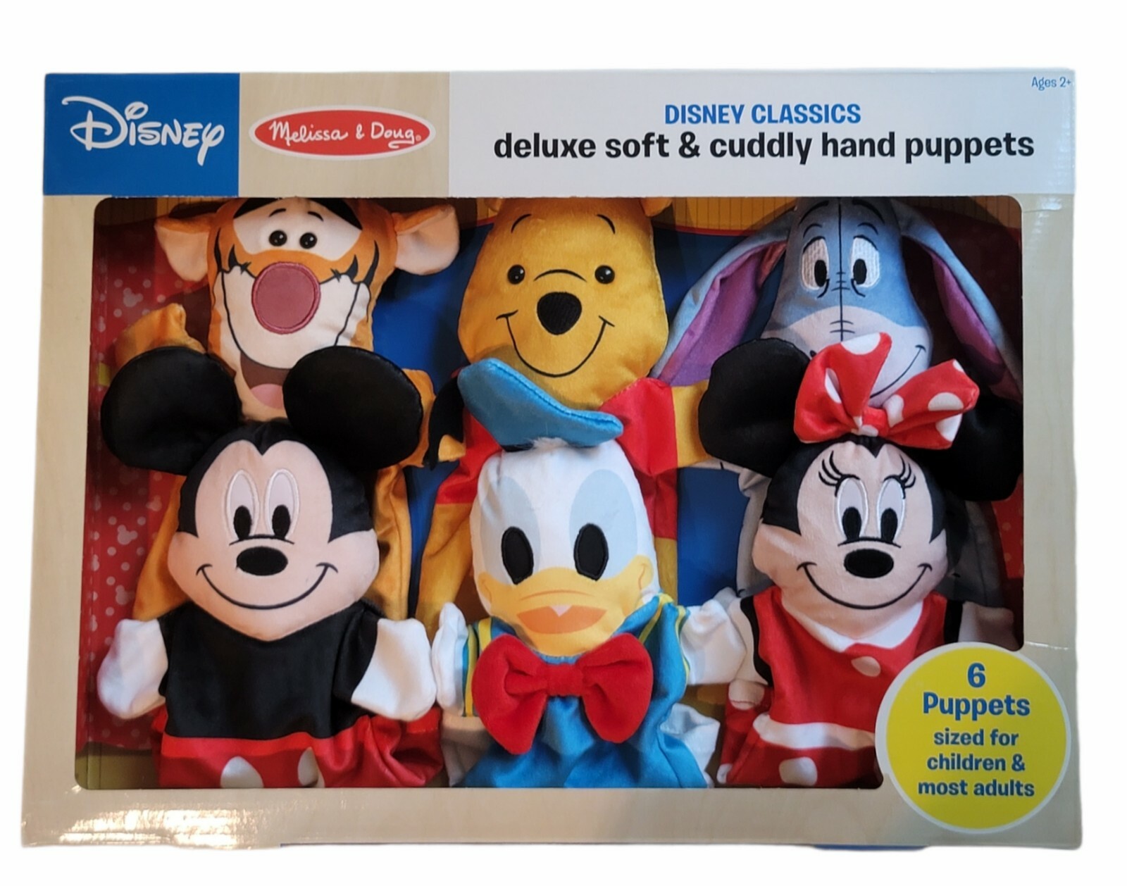 Melissa & Doug Disney Set of 6 Hand Puppets Mickey, Minnie, Winnie The ...