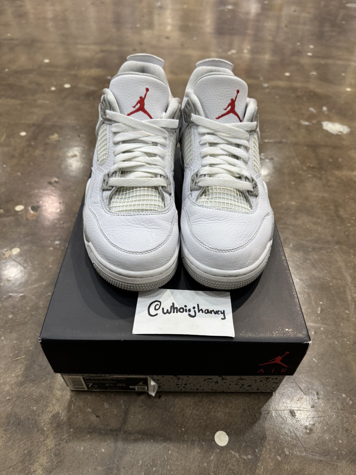 Air Jordan 4 Retro (GS) White Oreo 2021 Size 7y Fire Red Tech Grey ...