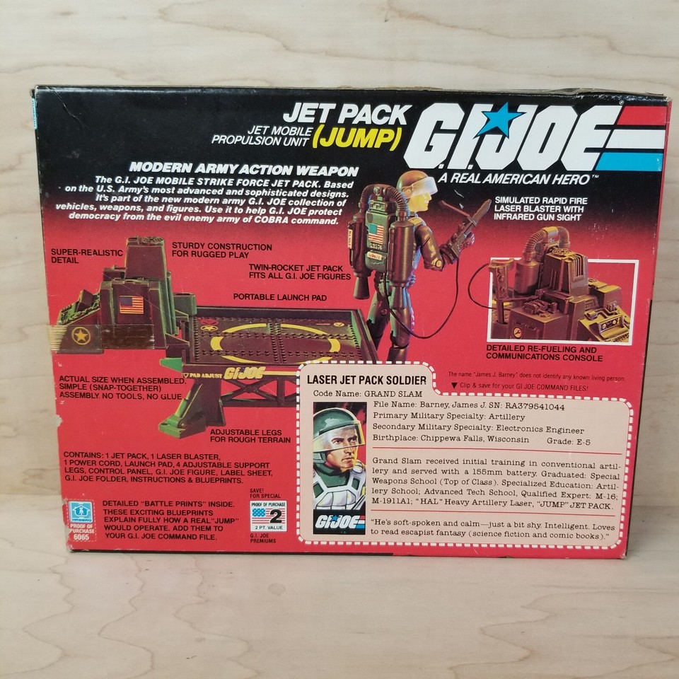1983 JUMP Jet Pack with Grand Slam silver pad GI Joe New sealed contents. RARE | eBay