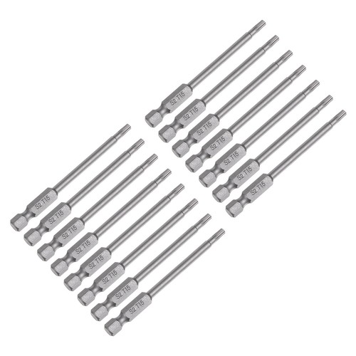 15Pcs T15 Torx Head Screwdriver Bit S2 Steel Screw Drive Bit 3" Long ...