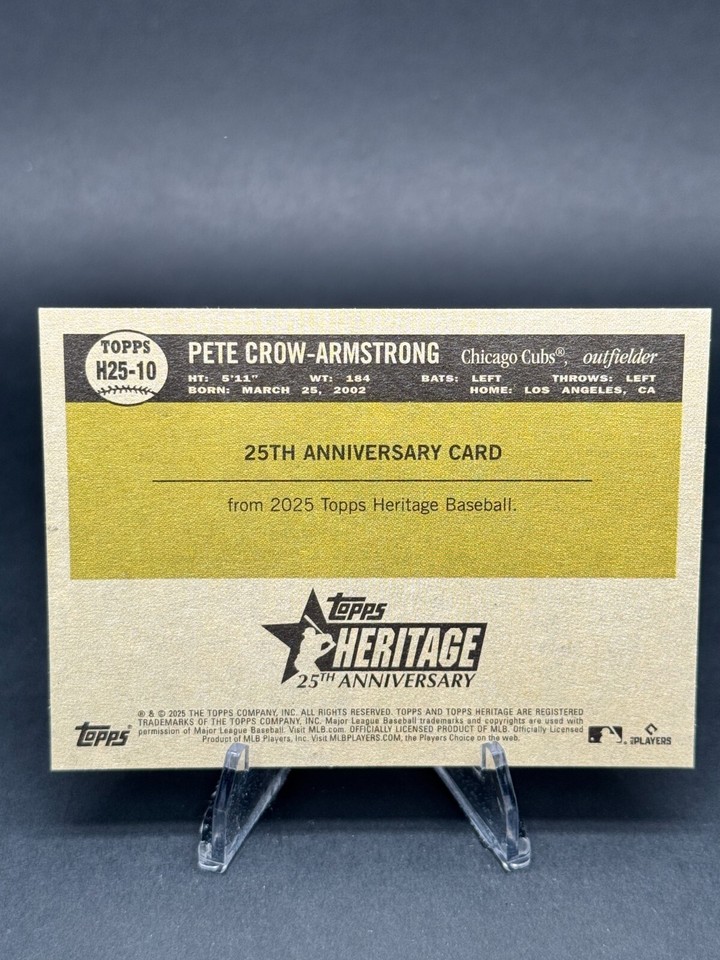 2025 Topps Heritage 25th Anniversary #H25-10 Pete Crow-Armstrong ...