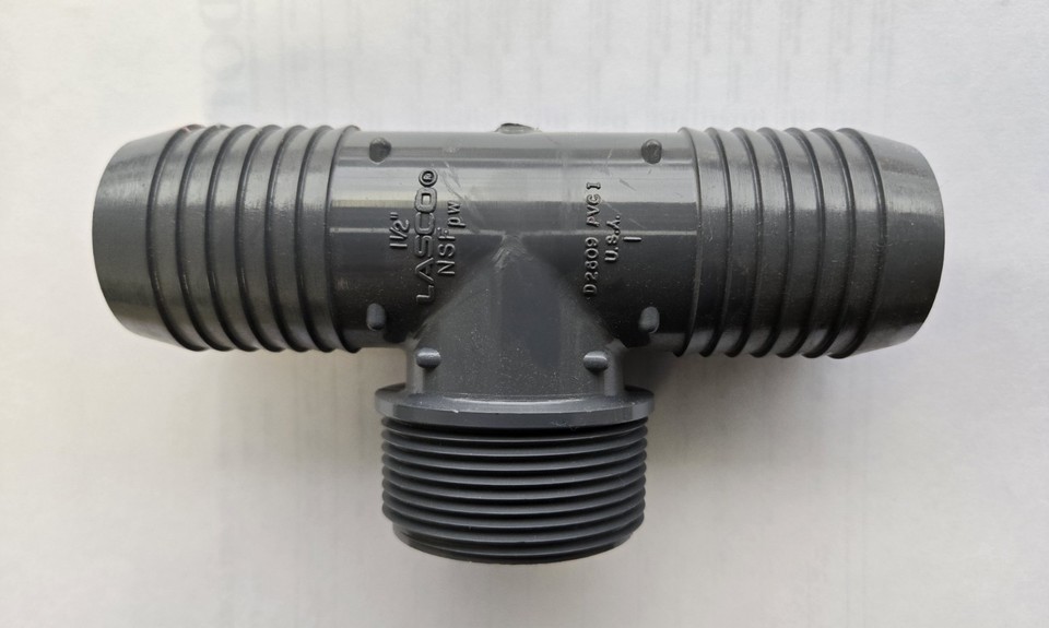 1-1/2" Barbed PVC Tee (Insert x Insert x MIPT) | eBay