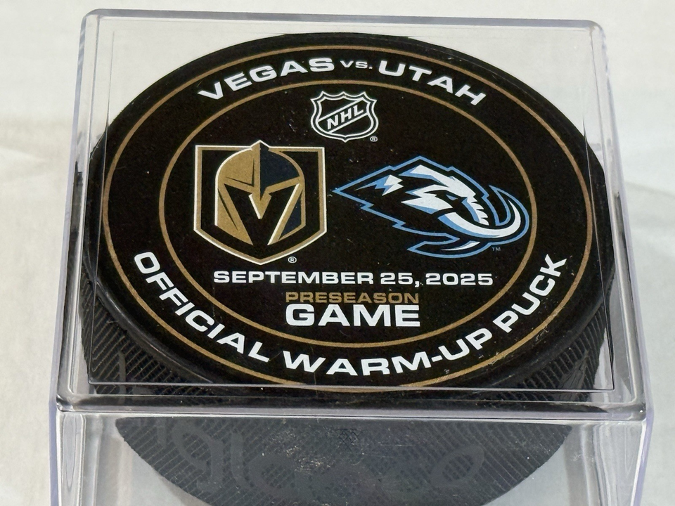 Vegas Golden Knights vs Utah Mammoth 9-25-25 NHL Warm-Up Puck Marner ...