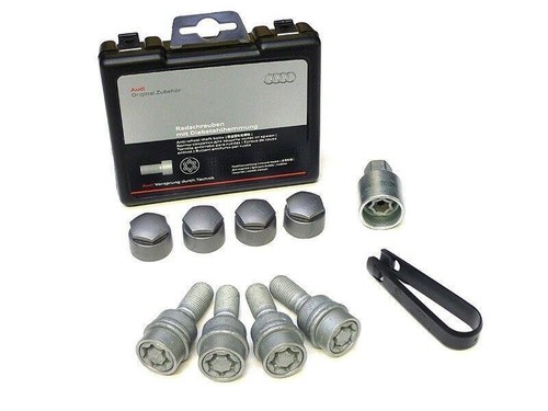 Audi VW M14x1.5x45 Anti-Theft Wheel Bolts Lugs Kit 83A071455 Genuine | eBay