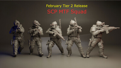 1/35 Scale SCP MTF Squad Militia Soldiers 4 Figures Model Kit Resin ...