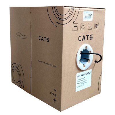 CAT 6 305M UTP Outdoor Networking Data Ethernet Cable Solid Core CCA ...